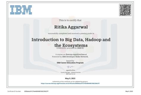 Ritika Aggarwal On Linkedin Ibm Bigdata Hadoop Lbsim Certificate