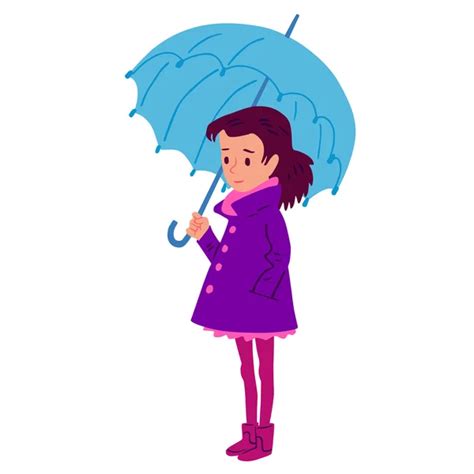Cartoon Girl With Umbrella — Stock Vector © Schiva 89621204