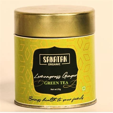 25g Organic Lemongrass Ginger Green Tea Leaves Packaging Type Jar At