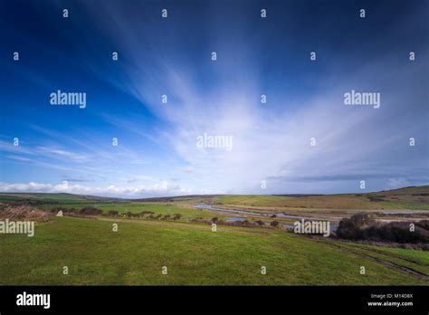 The Seven Sisters Chalk Cliffs Near Seaford East Sussex England Uk