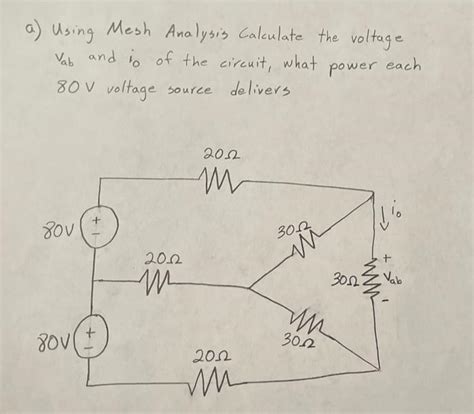 Solved A Using Mesh Analysis Calculate The Voltage Vab And Chegg