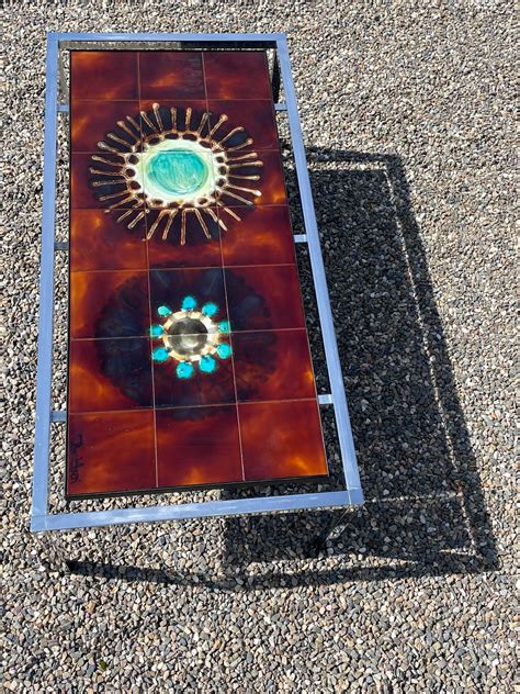 Vintage Rectangular Tiled Coffee Table Juliette Belarti Unique