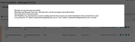 message sending event espresso