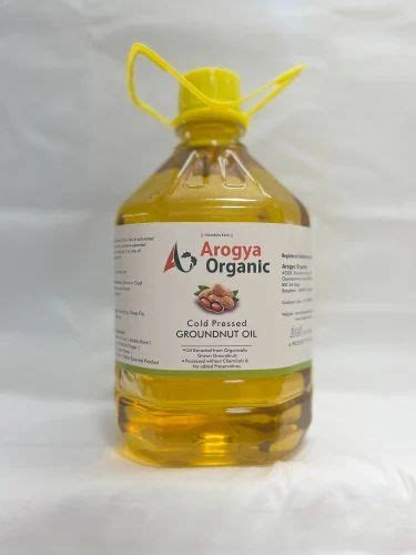 Lowers Cholesterol Arogya Organic 5l Cold Pressed Groundnut Oil For