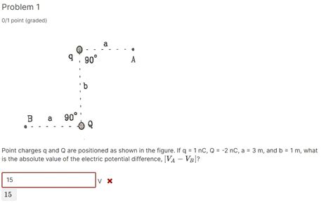Solved Problem 1 01 Point Graded Point Charges Q And Q