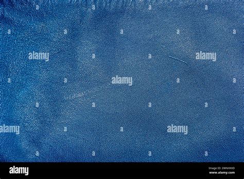 Blue Leather Background With Scratches Macro Photo Of Genuine Leather