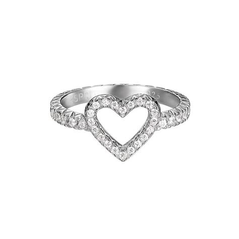 Esprit Damen Ring Silber Zirkonia Brilliance Heart ESRG A
