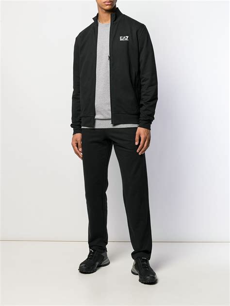 Ea7 Emporio Armani Slim Fit Track Trousers Black FARFETCH