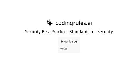 Security Best Practices Standards For Security Coding Rules