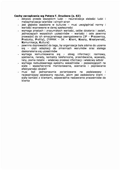 Cechy zarządzania według Petera F Druckera Notatek pl