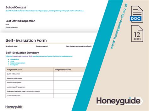 Self Evaluation Form Sef Teaching Resources