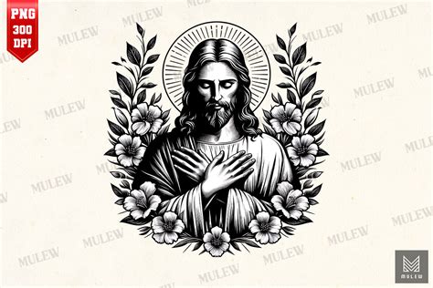 Christian Jesus Portrait Sublimation Png Graphic By Mulew · Creative