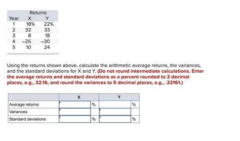 Using The Returns Shown Above Calculate The Chegg