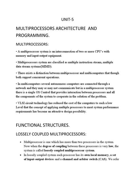 multiprocessor architecture and programming pdf parallel computing