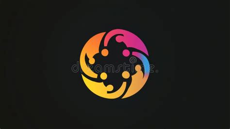 Minimalistic Logo Design Featuring Human Figures Creating A Circle Of Unity With A Colorful