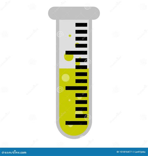 isolated science lab flask with a liquid stock vector illustration of