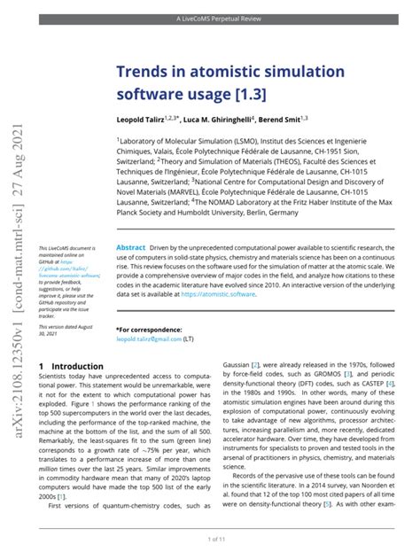 Trends In Atomistic Simulations Download Free Pdf Density