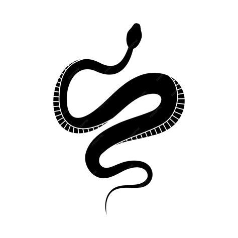 Serpent Silhouette Noire Reptile Isolé Symbole Faune Icône Serpent Sur