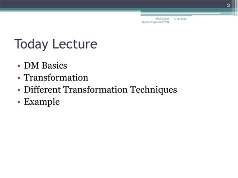 SOLUTION Dimensional Modeling Transformation And Transformation