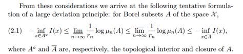 general topology large deviation principle continues to hold when