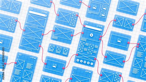 Ux Ui Flowchart Connection Node Graphic Designer Creative Planning Application Process