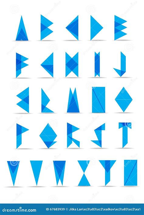 Bright Triangles Alphabets Collection Stock Vector Illustration Of