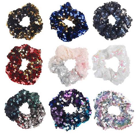 Bande de cheveux élastique 10 Bande élastique à paillettes pour filles