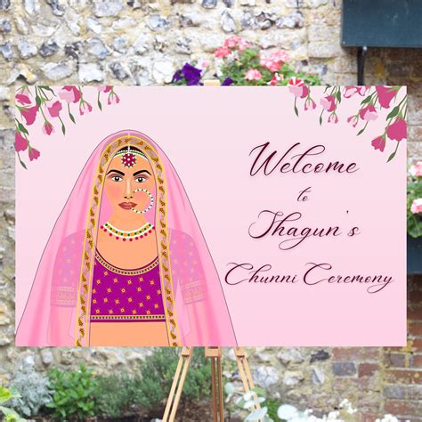 Chunni Ceremony Sign Punjabi Wedding Sign Maiyan Sign Jaggo Etsy