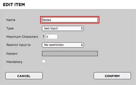 Modifying An Asset Text Input Field Strawberry Manuals Version 64