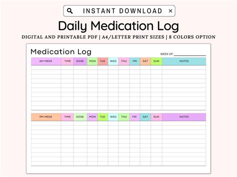Free Home Use Printable Medication Chart Easy Trackers Printables For Everyone
