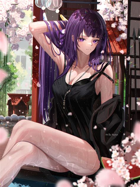 Raiden Shogun Genshin Impact Drawn By Axylon Danbooru