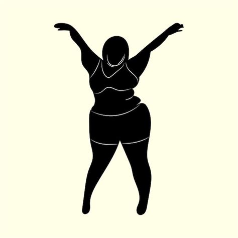 Premium Vector Cubby Woman Standing Pose Silhouette Vector Art Image