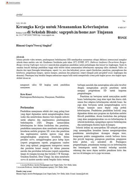 Framework For Embedding Sustainability In Business Schools A Review Id Pdf