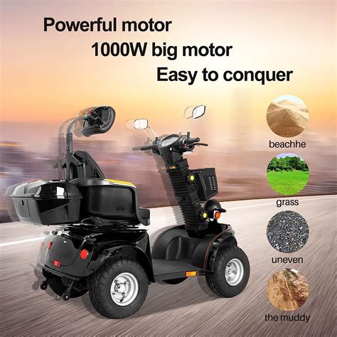 1000w 4 Wheel All Terrain Electric Power Mobility Scooter Heavy Duty