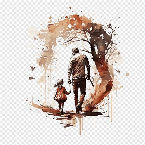 Padre E Hijo Padre E Hijo Acuarela Abstracta Pictórica Png Pngwing