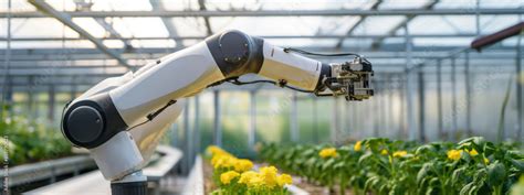 Robotic Arm Tending To Lettuce Plants In A High Tech Indoor Hydroponic