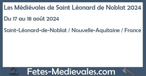 Les Médiévales de Saint Léonard de Noblat sur le portail médiéval
