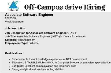 Infinite Off Campus Drive 2025 Hiring Associate Software Engineer B