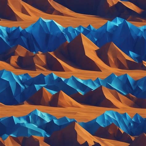 premium photo blue polygonal landscape backdrop