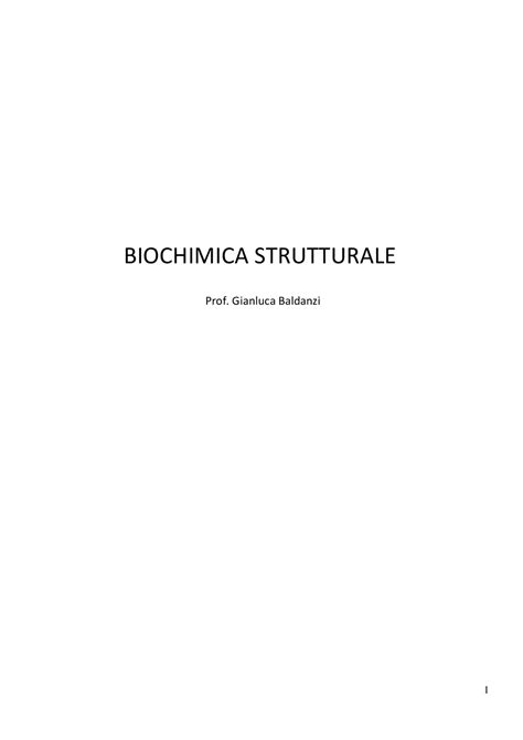 Dispense Di Biochimica Strutturale Docsity