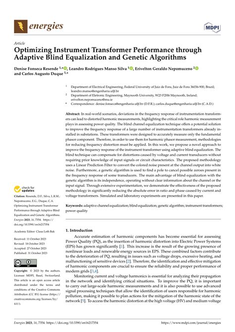PDF Optimizing Instrument Transformer Performance Through Adaptive