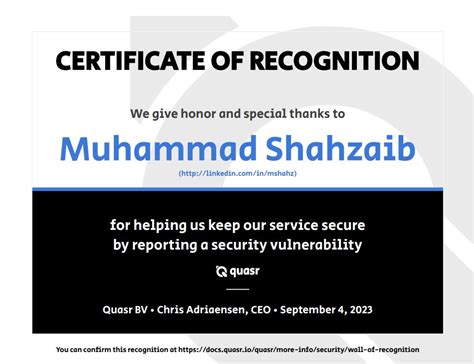 Muhammad Shahzaib On Linkedin Cybersecurity Vulnerabilitydisclosure Clientappreciation