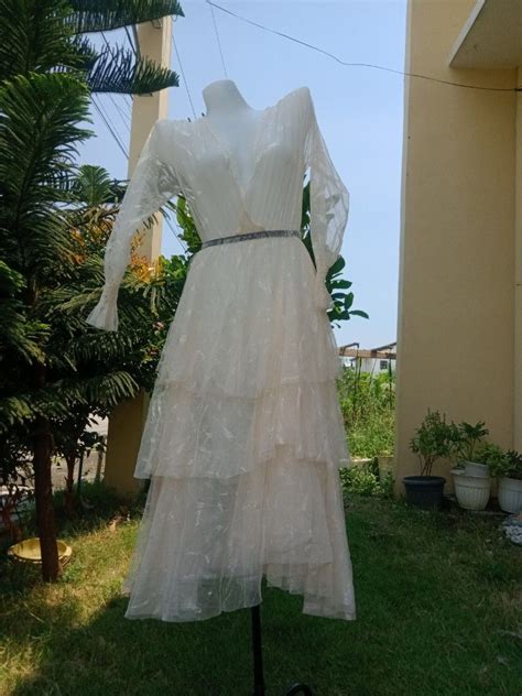 Sexy Elegant White See Through Long Dress On Carousell