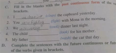 C Fill In The Blanks With The Past Continuous Studyx