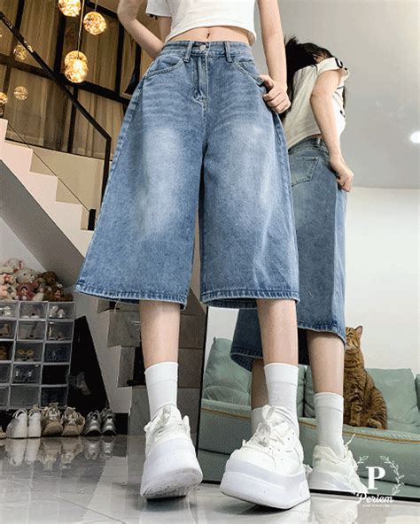 🚚당일출고🚚🌟버뮤다st7부빈티지워싱🌟마크릴데님팬츠 에이블리
