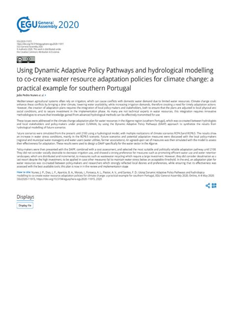 Ing Dynamic Adaptive Policy Pathways And Hydrological Modelling To Co Create Water Resource