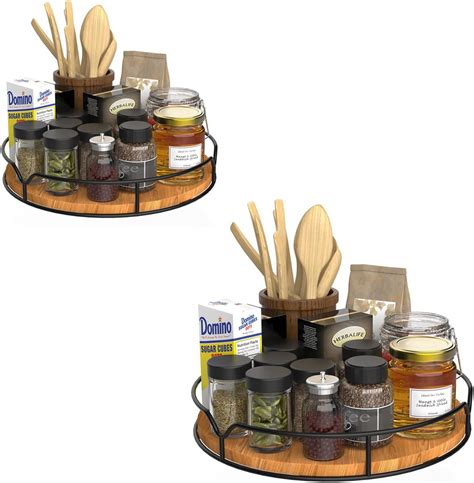 Amazon Com 10 11 Lazy Susan Organizer Carbonized Black Home Kitchen