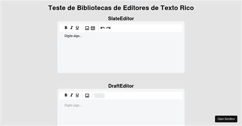 Teste Editores Codesandbox