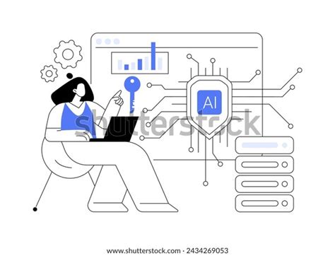 Ai Enhanced Data Security Abstract Concept Vector Stock Vector Royalty