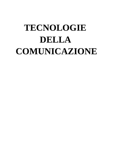 Tecnologie Della Comunicazione Docsity